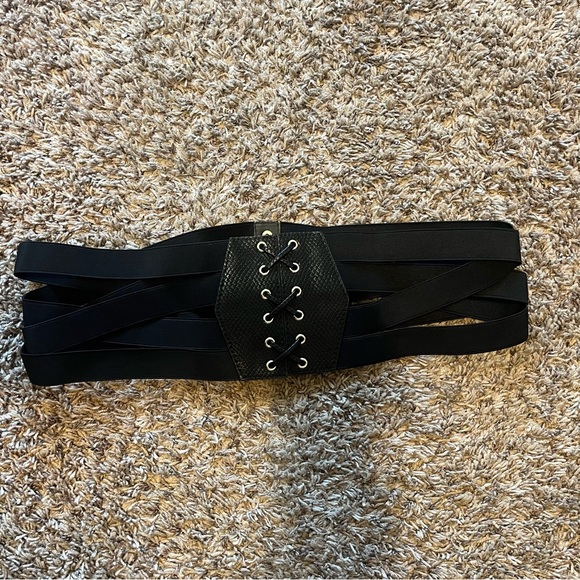 torrid | Accessories | Black Corset Belt With Laceup Detail 2x 82 ...